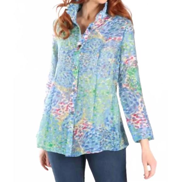 Trisha Tyler | Tops | New Trisha Tyler Monet Blouse In Blue | Poshmark